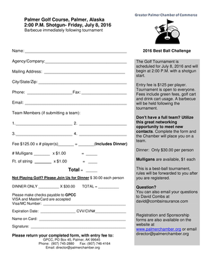 Fillable Online palmerchamber Palmer Golf Course Palmer Alaska 200 PM ...