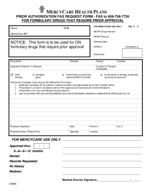 Fillable Online Prior Authorization Form Blank Fax Email Print - pdfFiller