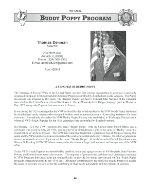 Fillable Online 2015-2016 Buddy PoPPy Program - VFW Department of Fax ...