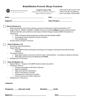 Fillable Online Rehabilitation Protocol Biceps Tenodesis Fax Email ...
