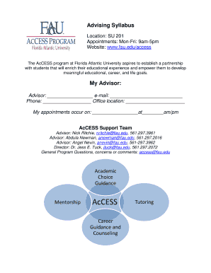Fillable Online fau AcCESS - Florida Atlantic University - fau Fax Email Print - pdfFiller