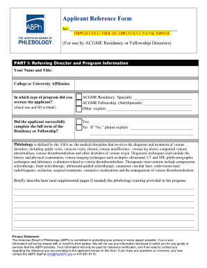 Fillable Online abvlm Applicant Reference Form - abvlmorg Fax Email Print - pdfFiller