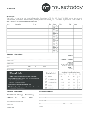 Fillable Online Mt orderform update - Musictoday Fax Email Print ...