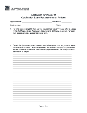 Fillable Online abvlm Application for Waiver Request - ABVLM Fax Email ...