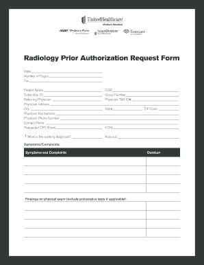 Fillable Online Radiology bPrior Authorization Request Formb Fax Email ...