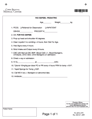 Fillable Online RO SEPSIS PEDIATRIC Fax Email Print - pdfFiller