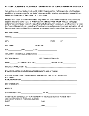 Fillable Online veterancrossroads VETERAN CROSSROADS FOUNDATION VETERAN ...
