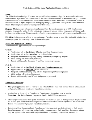 Fillable Online White-Reinhardt Mini-Grant Application Process and Form ...