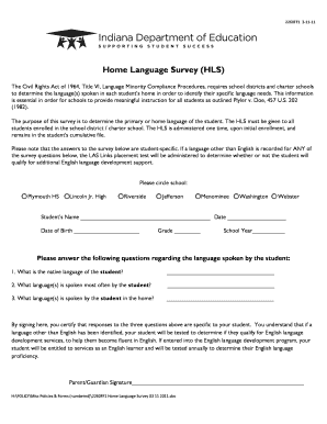 Fillable Online Home Language Survey HLS - Plymouth Community School ...