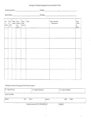 Fillable Online Audiology and SpeechLanguage Service Documentation ...