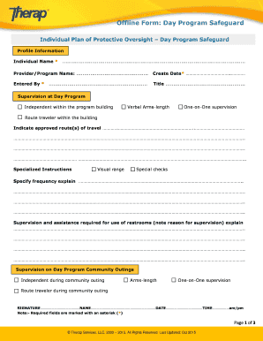 Fillable Online Offline Form Day Program Safeguard - Therap Fax Email ...