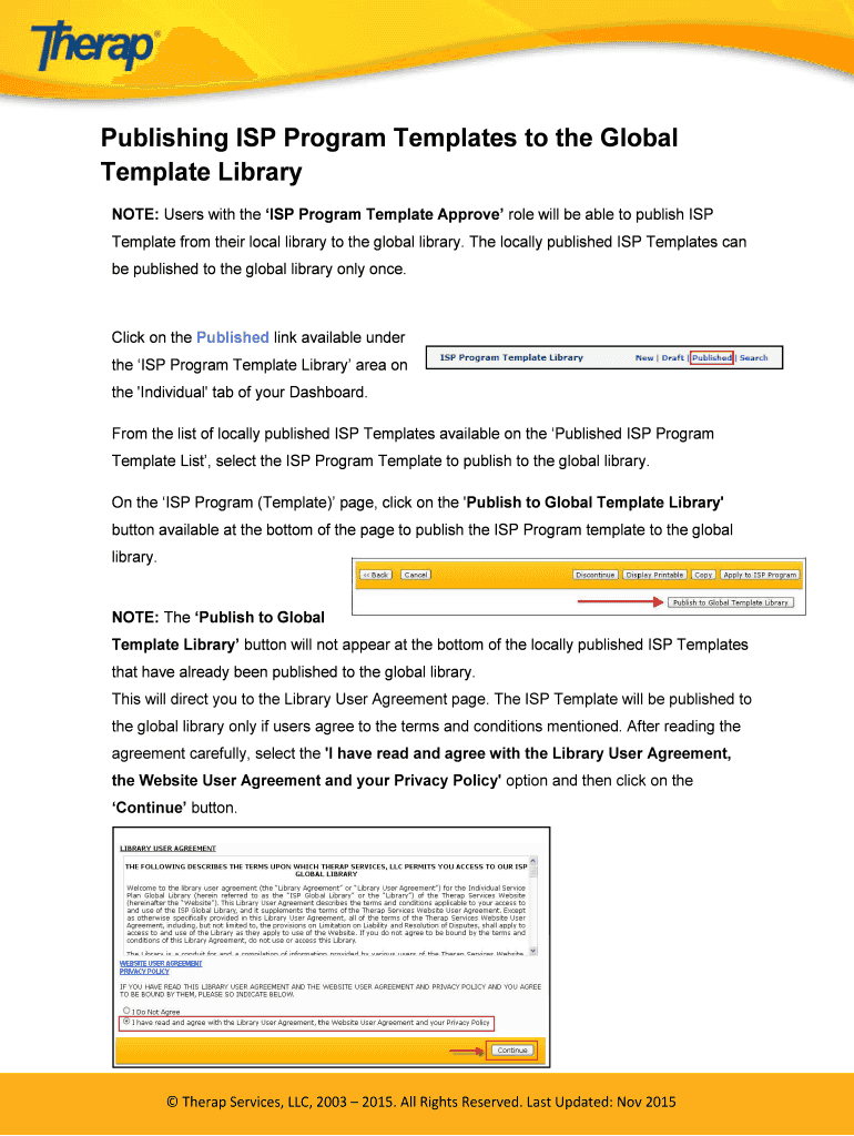 Fillable Online Publishing ISP Program Templates to the Global Template ...