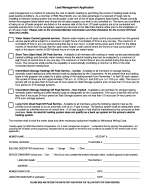 Fillable Online Load Management Application Fax Email Print - pdfFiller