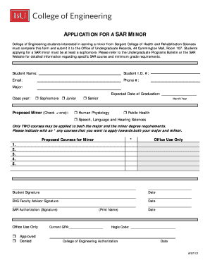 Fillable Online bu NEW SAR Minor Appl - bu Fax Email Print - pdfFiller