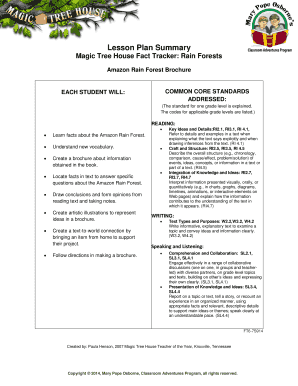 Fillable Online mthclassroomadventures Lesson Plan Summary Magic Tree ...