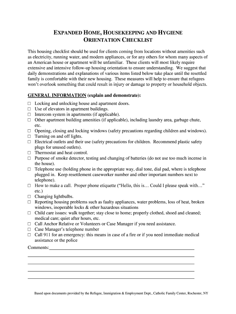 Fillable Online EXPANDED HOME, HOUSEKEEPING AND HYGIENE Fax Email Print ...