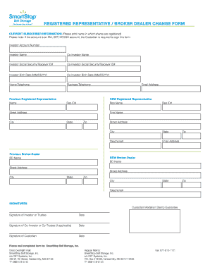 Fillable Online REGISTERED REPRESENTATIVE / BROKER DEALER CHANGE FORM ...