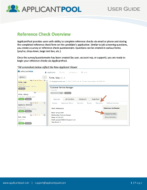 Fillable Online Reference Check Overview Fax Email Print - pdfFiller