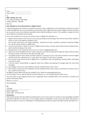 Fillable Online VOLUNTARY Sub Mandate to all communication in digital ...