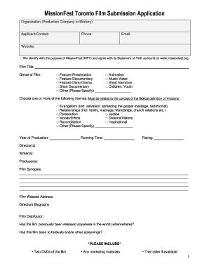 Fillable Online Film Submission Application - Amazon Web Services Fax ...
