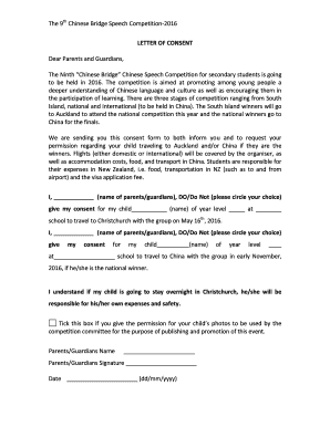 Fillable Online ci canterbury ac SAMPLE LETTER OF CONSENT Fax Email ...
