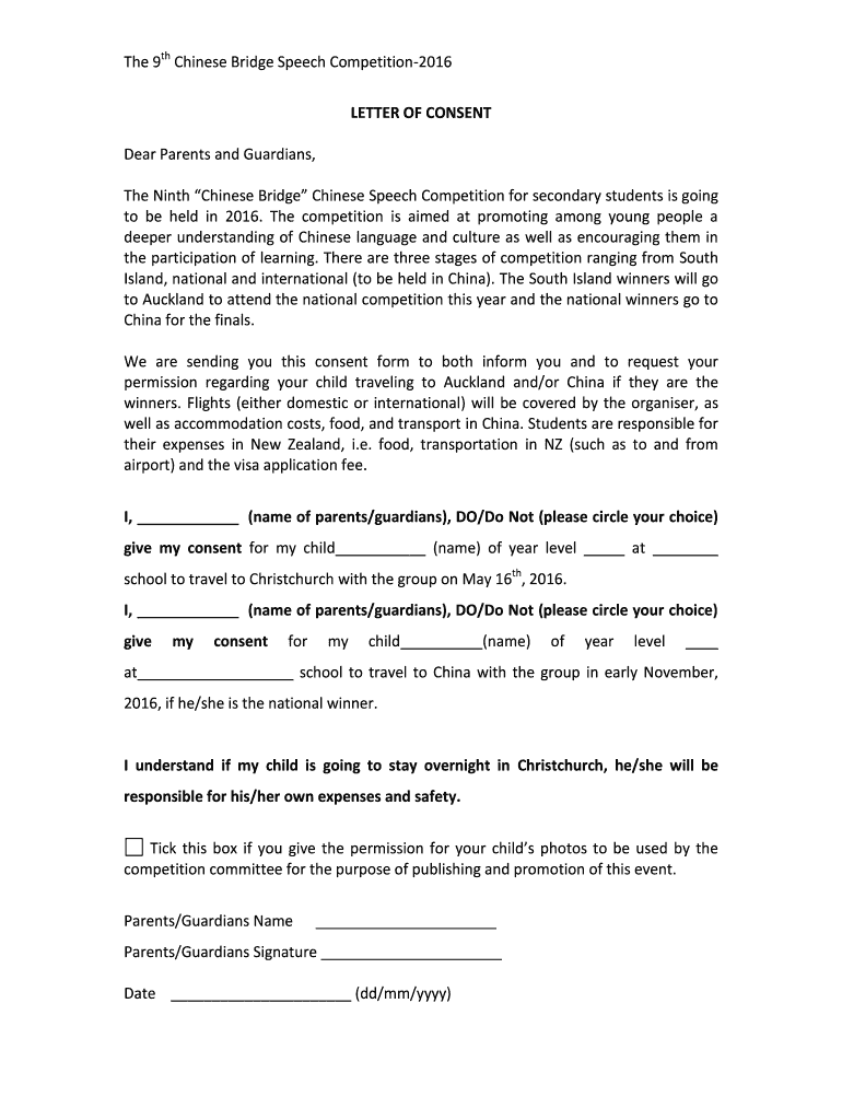 Fillable Online ci canterbury ac SAMPLE LETTER OF CONSENT Fax Email ...