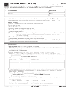 Fillable Online Distribution Request - IRA ESA Fax Email Print - pdfFiller