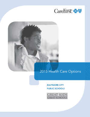 Fillable Online baltimorecityschools 2015 Health Care Options BALTIMORE ...