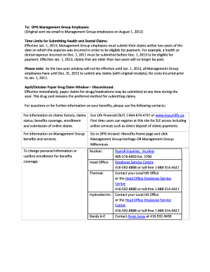 Fillable Online To OPG Management Group Employees Fax Email Print ...