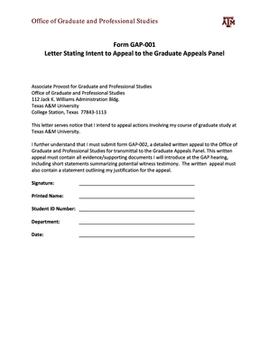 Fillable Online ogaps tamu Form GAP001 - ogaps tamu Fax Email Print - pdfFiller