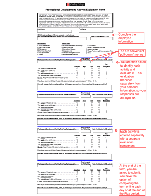 Fillable Online chaffey Professional Development ActivityEvaluation ...