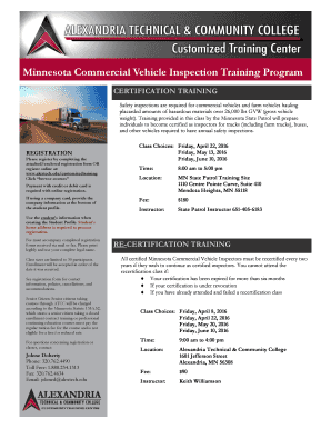 Fillable Online alextech MN Commercial Vehicle Inspection Brochure MN ...
