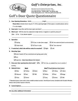 Fillable Online Roll-up Door Information Fax Email Print - pdfFiller