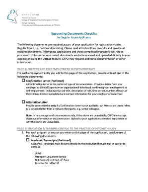 Fillable Online Supporting Documents Checklist Fax Email Print - pdfFiller