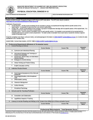 Fillable Online dese mo Physical education grades k-12 - Missouri ...