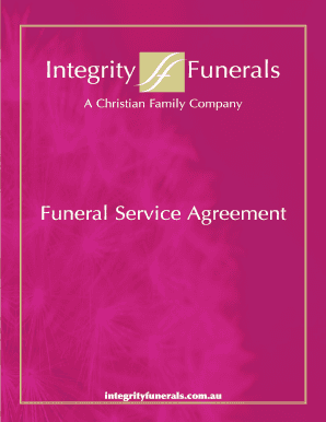 Fillable Online Funeral Service Agreement - russellfirthfuneralscomau ...
