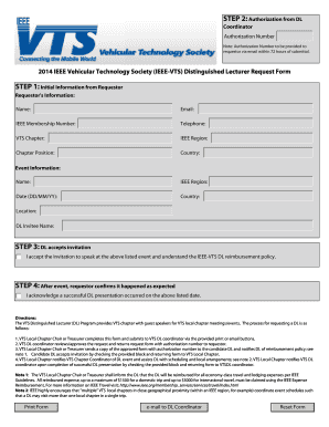 Fillable Online vtsociety STEP 2: Authorization from DL Coordinator ...