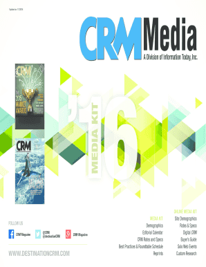 Fillable Online Updated on 172016 - CRM Magazine Fax Email Print ...