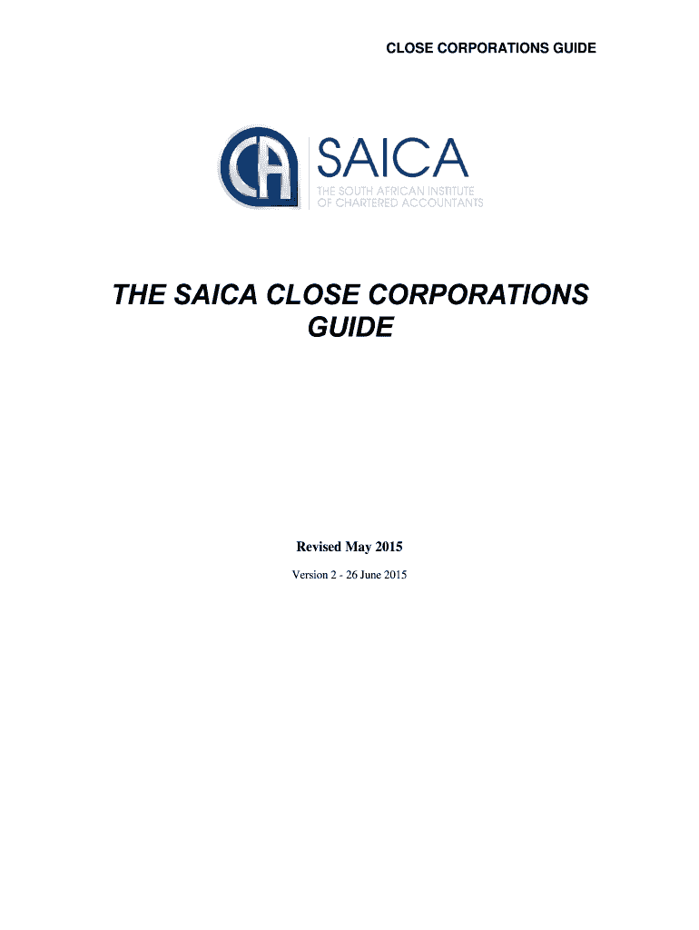 Fillable Online theauditor co THE SAICA CLOSE CORPORATIONS GUIDE ...