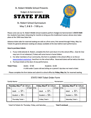 Fillable Online strobert Rodgers Hammersteins STATE FAIR - strobert Fax ...