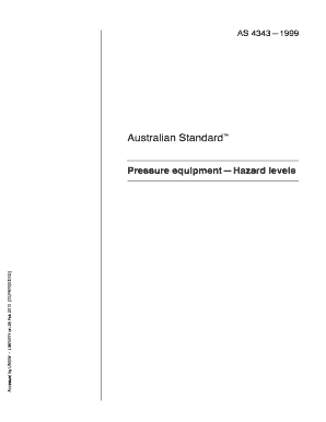 Fillable Online AS 4343-1999 Pressure equipment - Hazard levels Fax ...