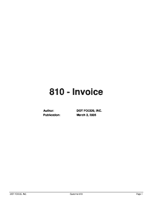 Fillable Online 810 - Invoice - Dot Foods Fax Email Print - pdfFiller
