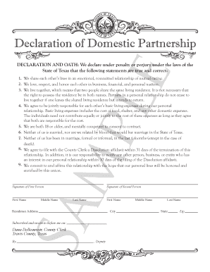 Fillable Online traviscountyclerk DECLARATION AND OATH We declare under ...