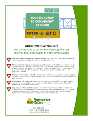Fillable Online ACCOUNT SWITCH KIT - somersettrustcom Fax Email Print ...
