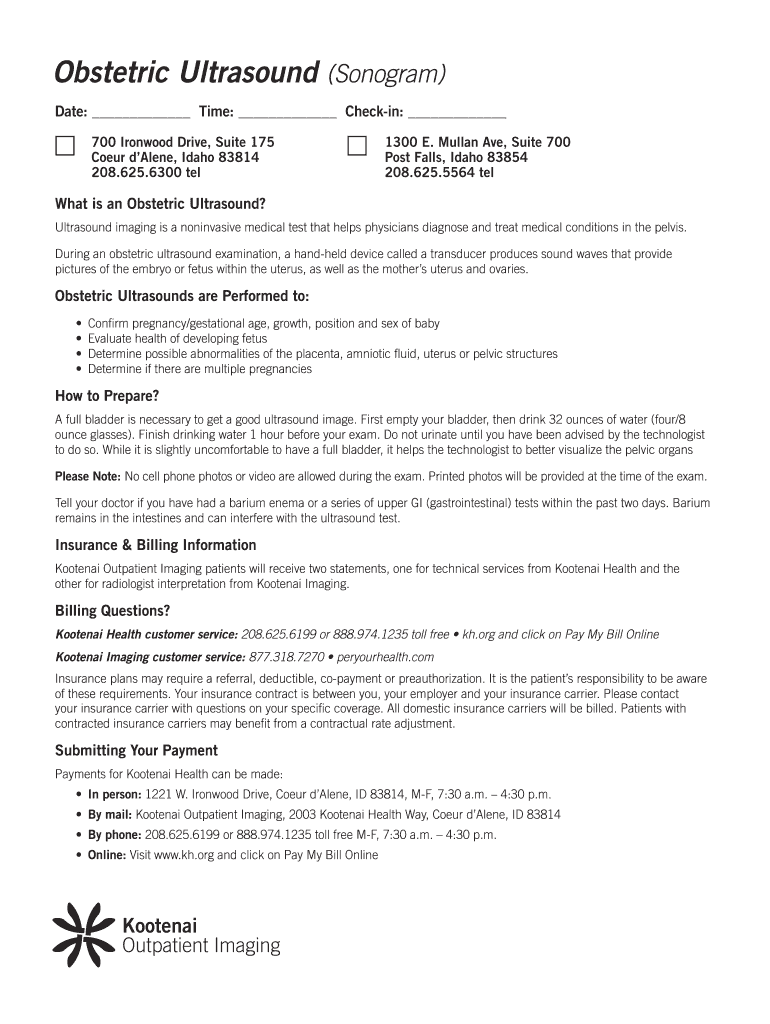 Fillable Online kh Obstetric Ultrasound Sonogram - khorg Fax Email ...
