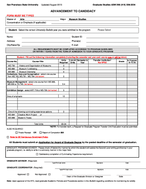 Fillable Online grad sfsu Museum Studies Fax Email Print - pdfFiller