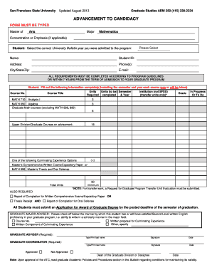 Fillable Online grad sfsu MATH 710 Fax Email Print - pdfFiller