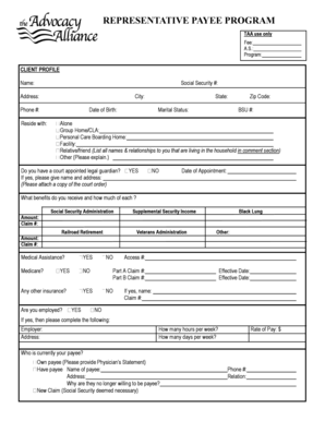 Fillable Online REPRESENTATIVE PAYEE PROGRAM Fax Email Print - pdfFiller