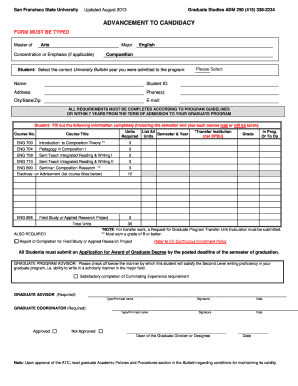 Fillable Online grad sfsu ENG 700 Fax Email Print - pdfFiller