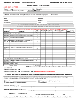 Fillable Online grad sfsu E ED 765 Fax Email Print - pdfFiller